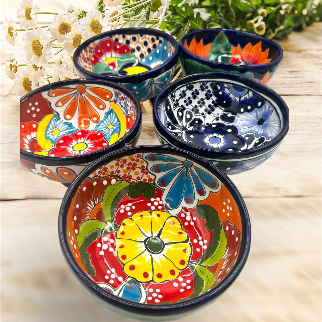 Hand Painted Talavera Salsa Bowls - Set of 2 - 16 Oz - Etsy