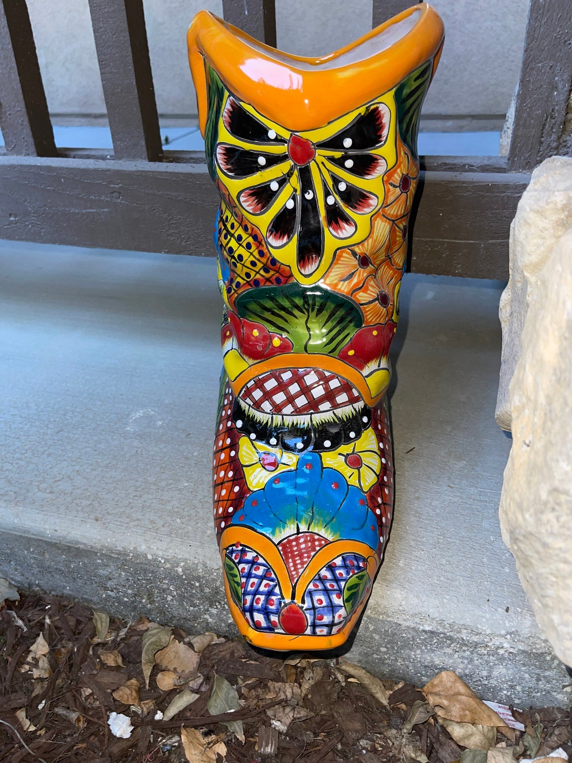 Talavera Cowboy Boot Planter: Hand-painted Mexican Folk Art - Etsy