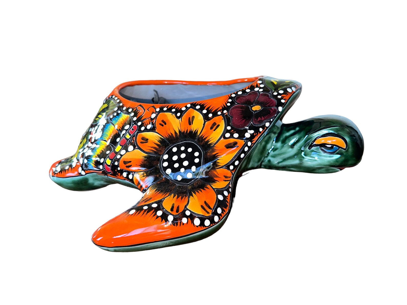 Talavera Sea Turtle Planter: Hand-painted Terracotta Sunflower Decor - Etsy