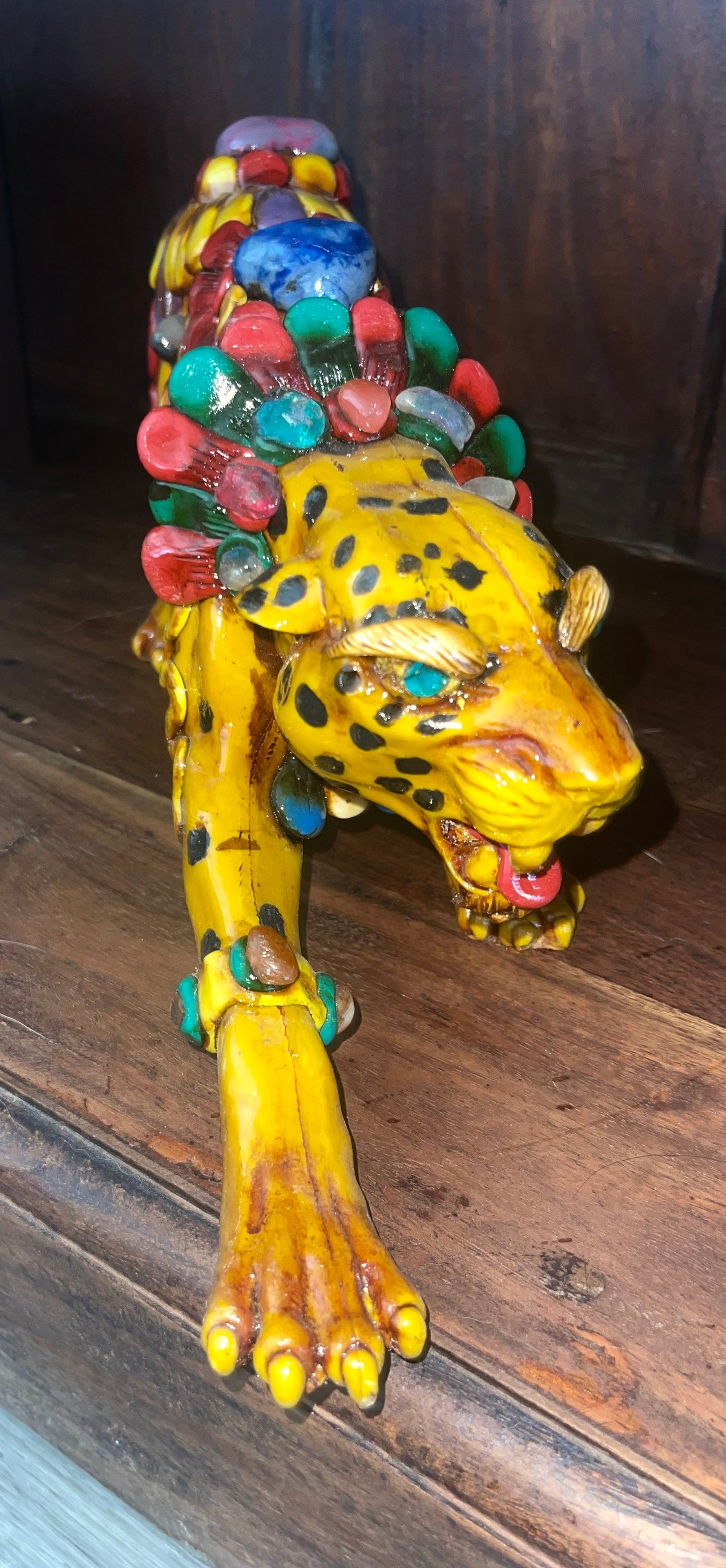 Aztec Jaguar Cat Unique Rare With Stone Blue Eyes Beautiful - Etsy