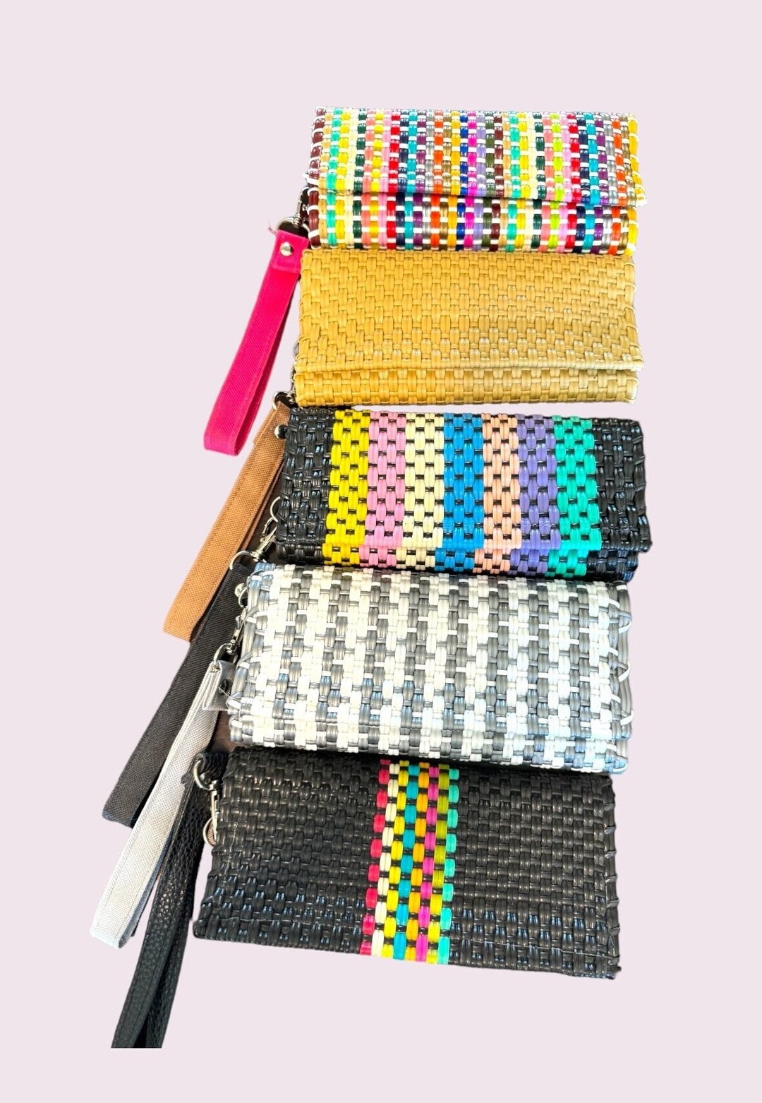 Clutch Pouch Made Out of Plastic and Canvas With Handle Strap - Etsy