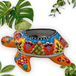 Talavera Sea Turtle Large Planters Beautiful Colors Outdoor Won’t Fade ...