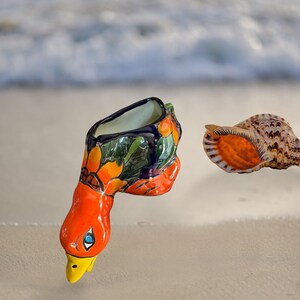 Talavera Small Duck Planter With Sunflower and Liles - Etsy