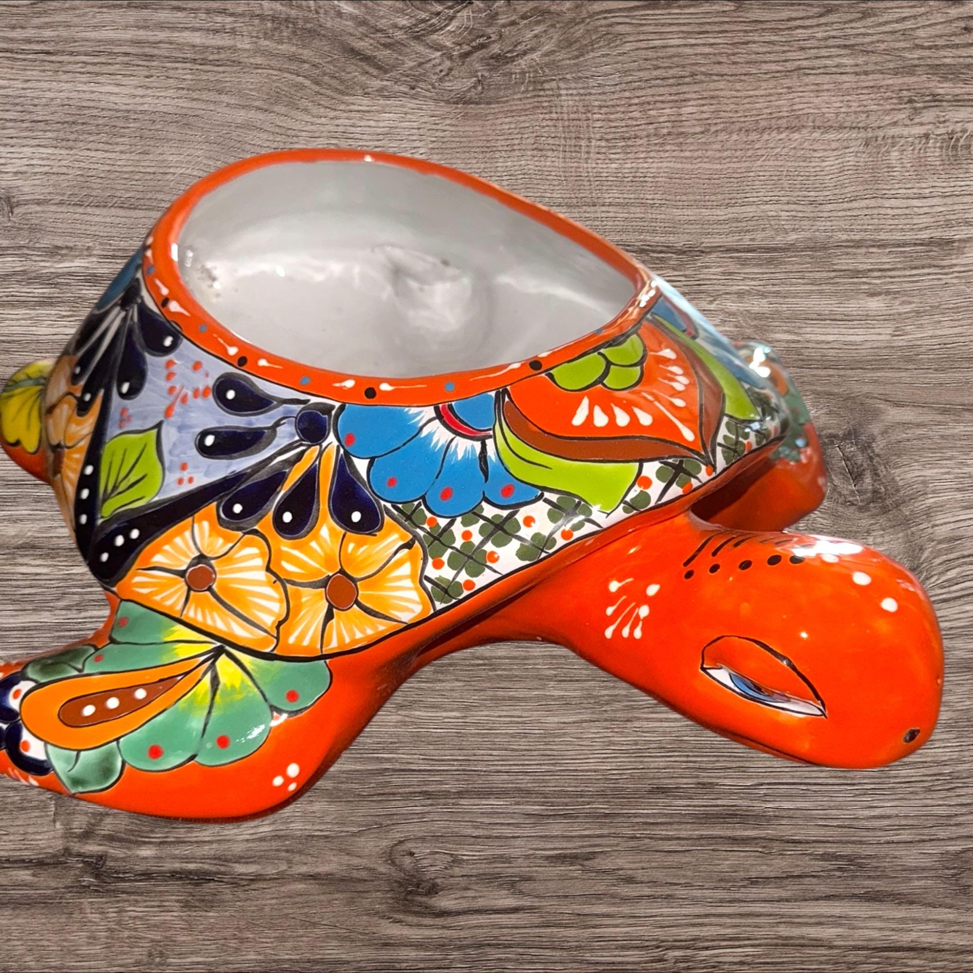 Talavera Sea Turtle Planter: Hand-painted Colorful Outdoor Decor - Etsy