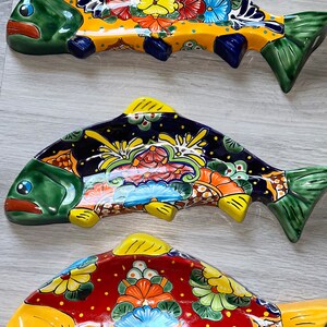 Talavera Fish Hand Painted Beautiful Colors Floral Design - Etsy