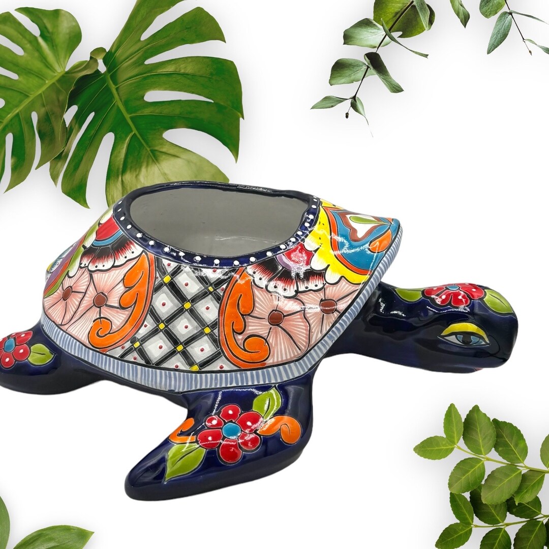 Sea Turtle Planter Large Talavera : Hand-painted Outdoor Decor - Etsy