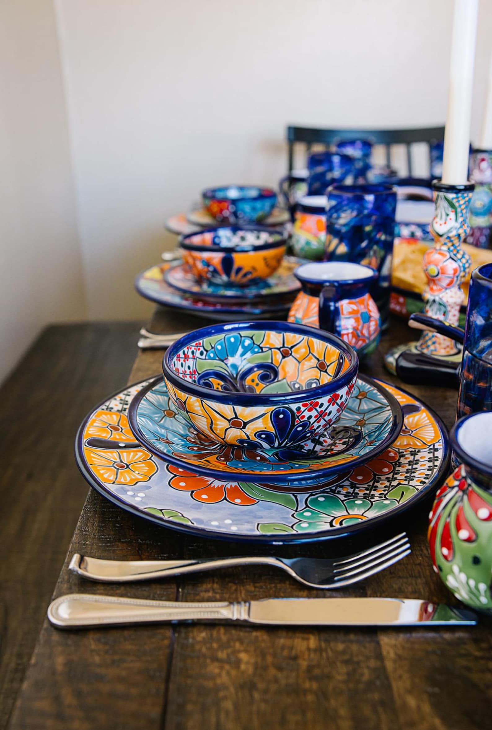 Talavera Dinnerware Seating for 6 Set 27-piece Mexican Floral - Etsy