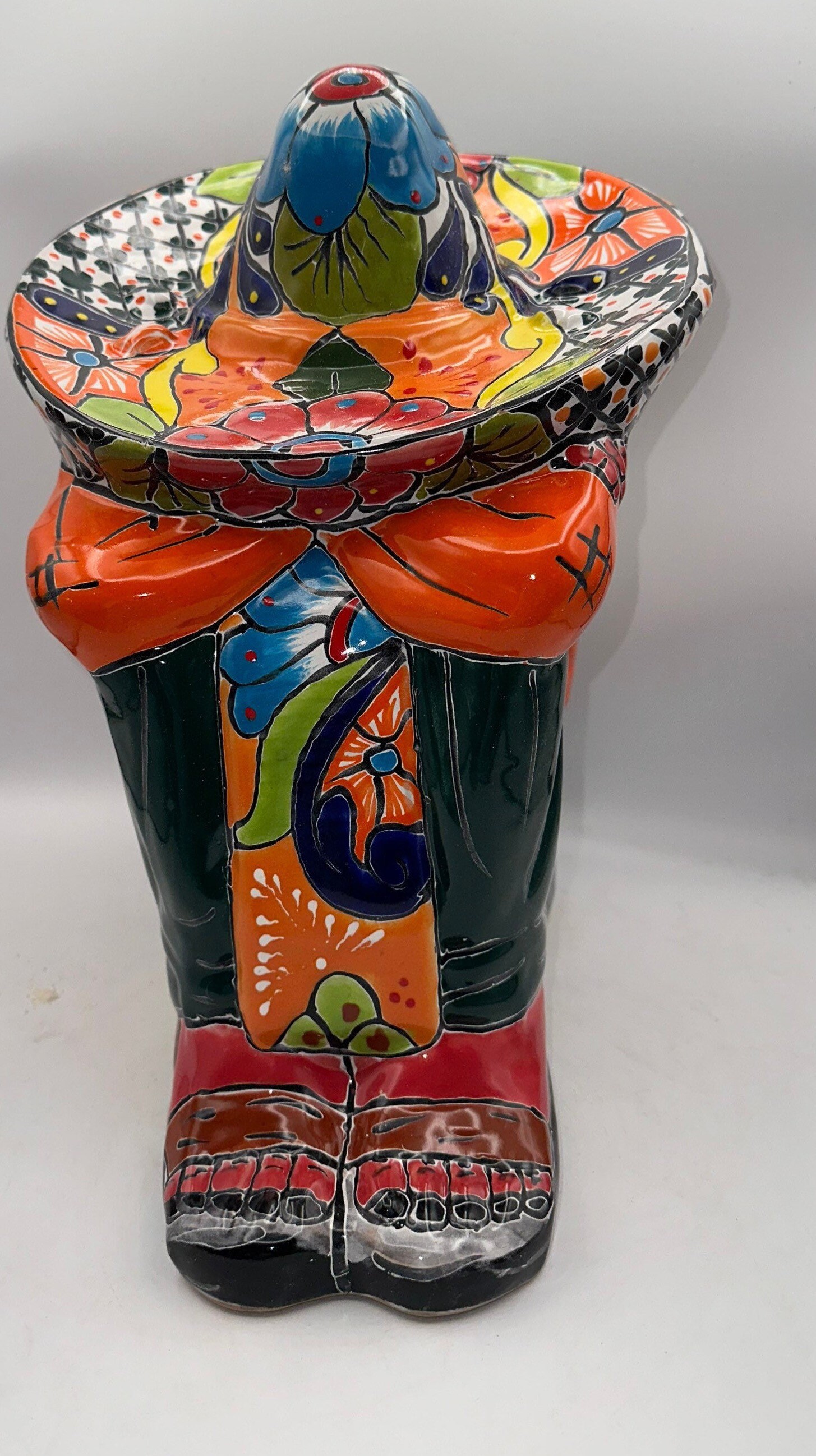 Talavera Sleeping Mexican Man Statue, Colorful Panchito Decor - Etsy