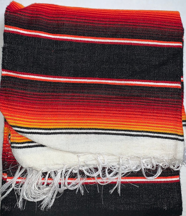 Mexican Serape Saltillo Redish Orange and Black Color - Etsy