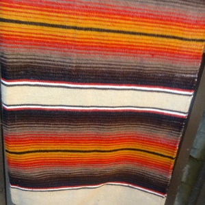 Serape Blanket Desert Chic Brown, Taupe, and Orange Mexican Blanket (82 ...