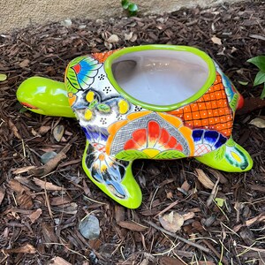 Talavera Sea Turtle Large Planters Beautiful Colors Outdoor - Etsy