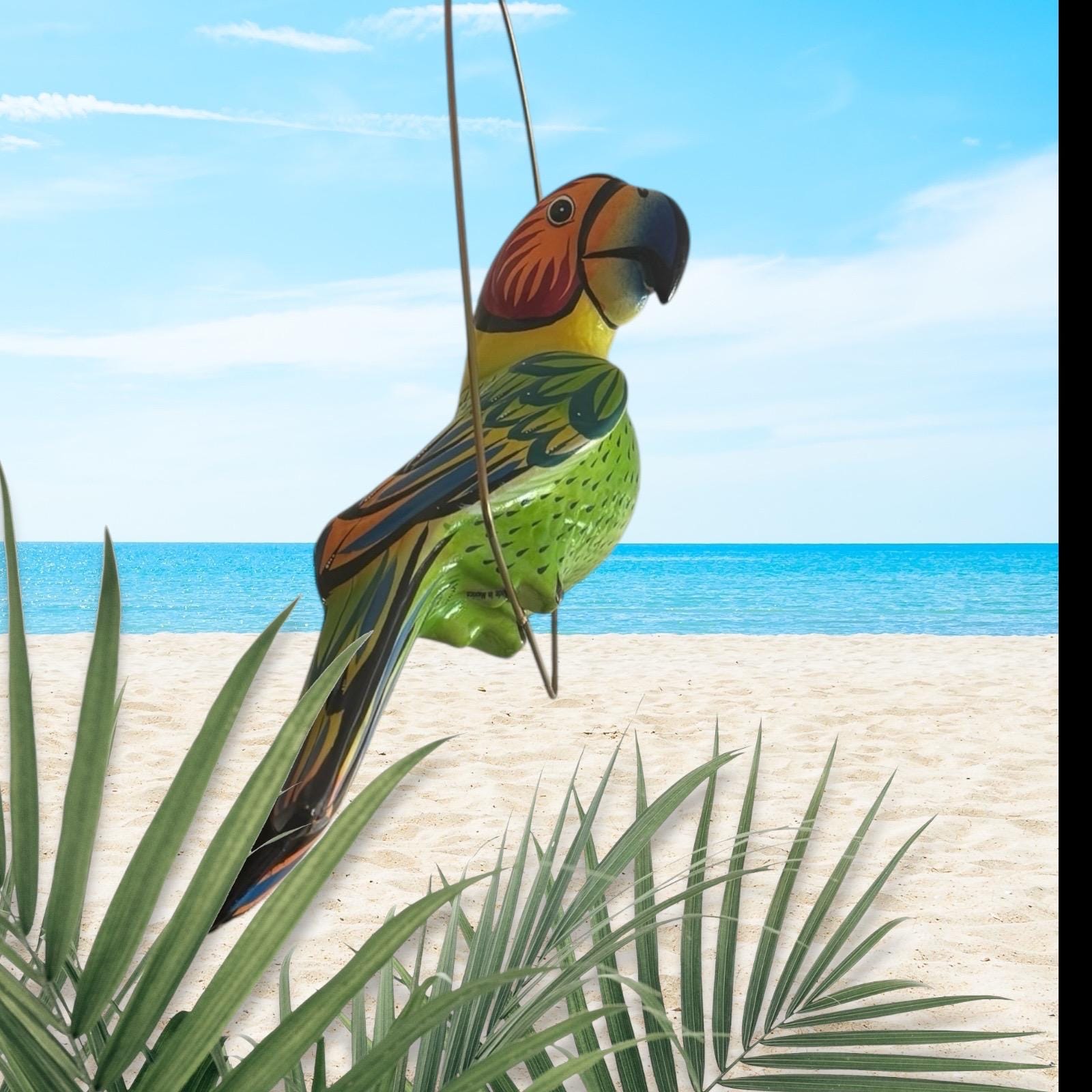Hand-painted Talavera Parrot: Large Ceramic Hanging Sculpture - Etsy