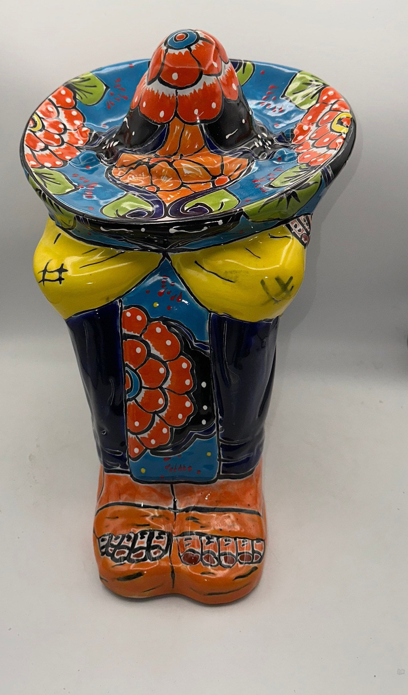 Talavera Sleeping Mexican Man Statue, Colorful Panchito Decor - Etsy