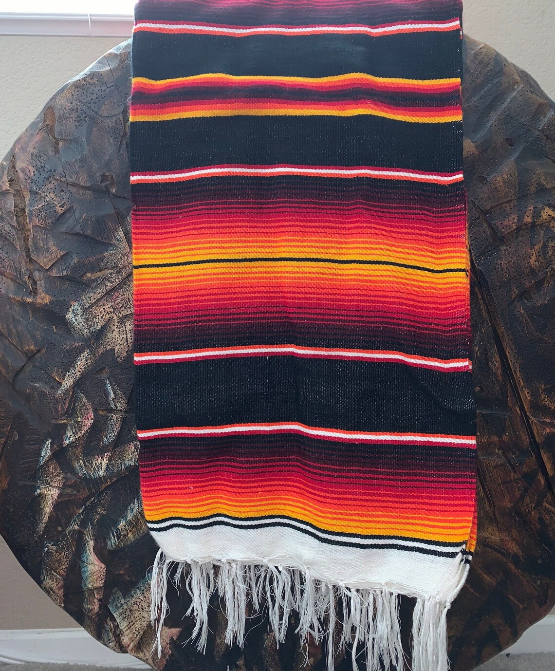 Hot Rod Orange Red Black Stripe Serape Mexican Blanket Rainbow - Etsy