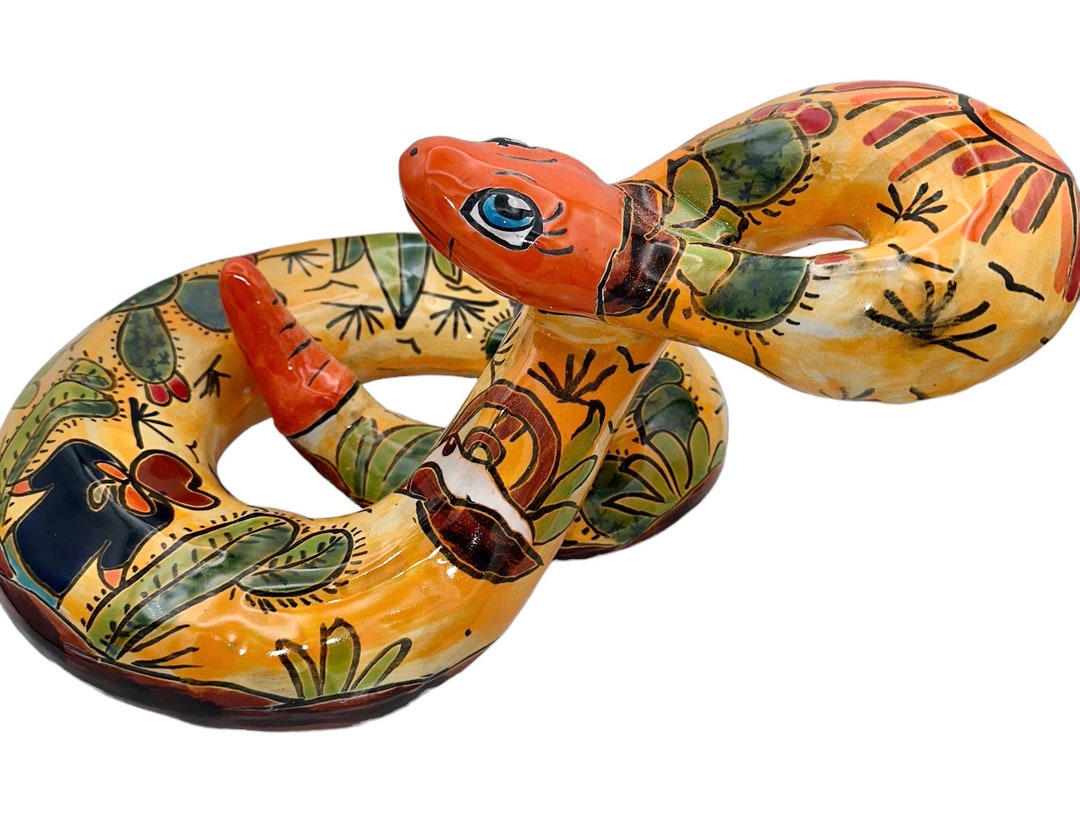 Talavera and Terracotta Rattlesnake Large Beautiful Deserts Scene - Etsy