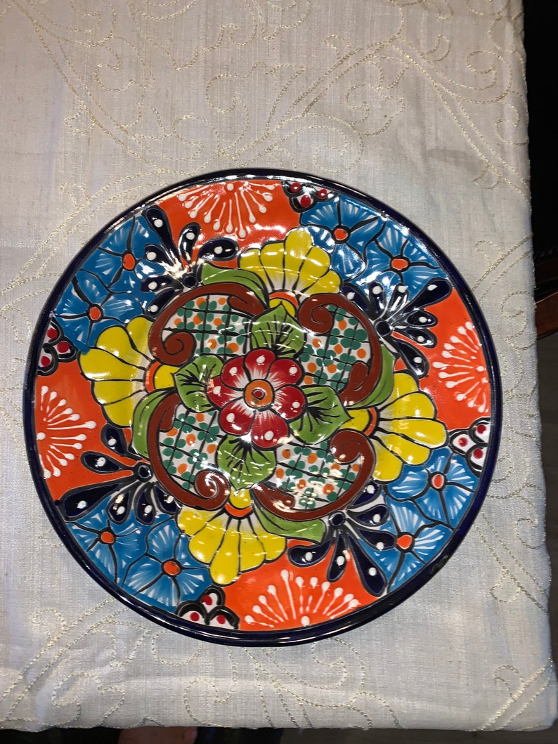 Handmade Talavera Plates Set of 2 Plates : 11.5" Mexican Folk Art ...