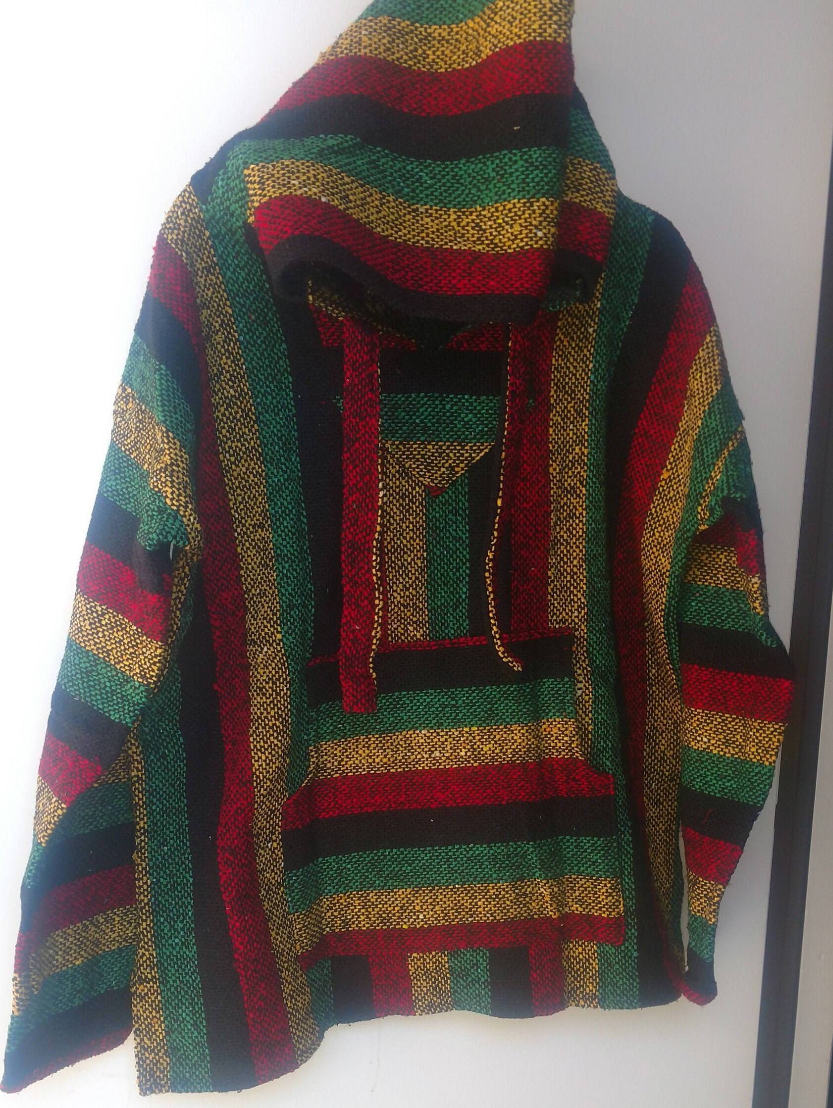 Rasta Hoodie Adult Baja Surfer Large Red Yellow and Green | Etsy