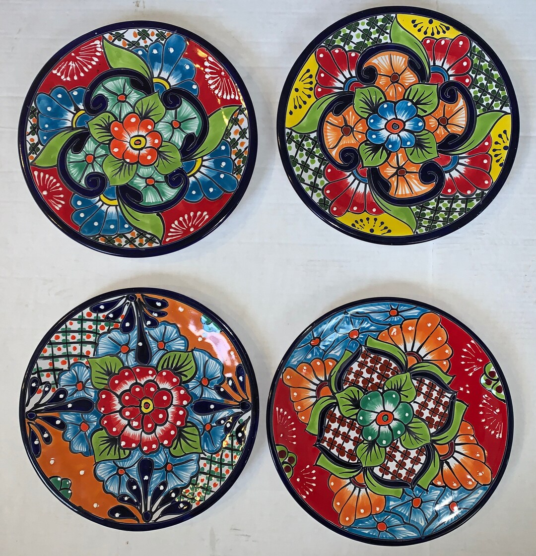 Handmade Talavera Plates Set of 2 Plates : 11.5" Mexican Folk Art ...