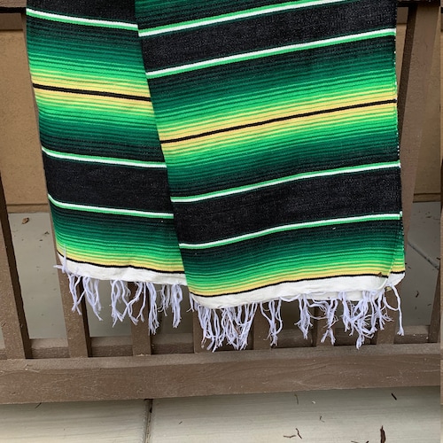 Blanket Mexican Serape Red Yellow and Black Lines Saltillo - Etsy
