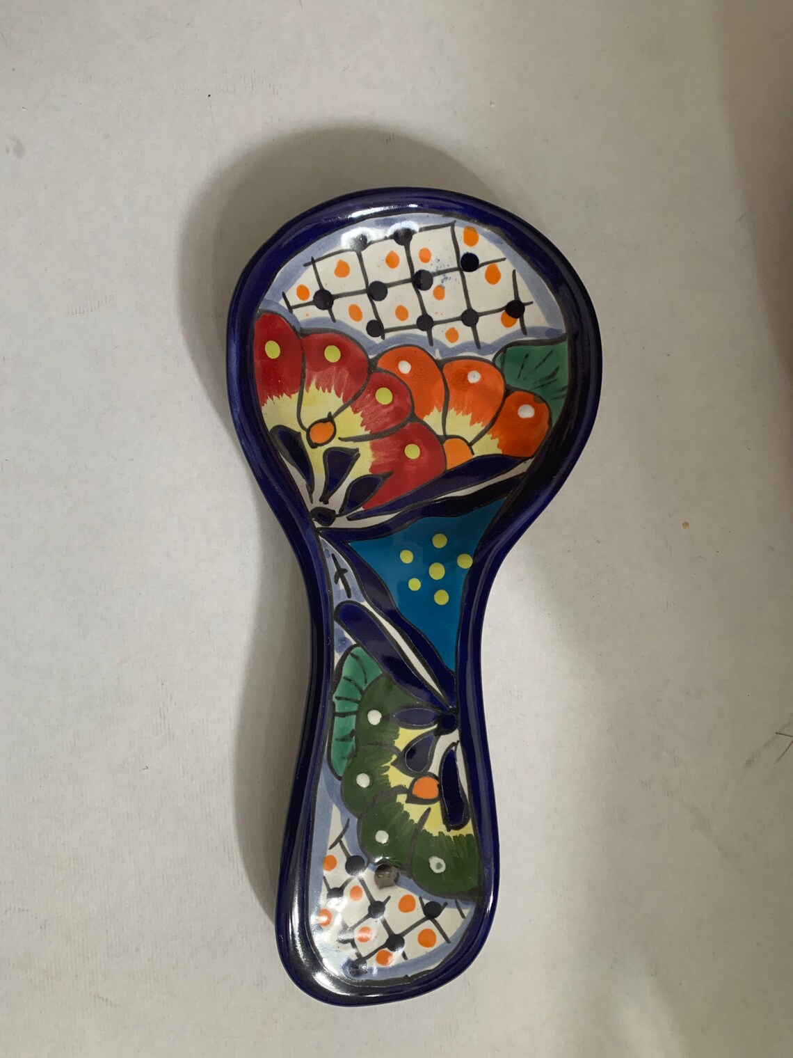 Spoon Rest Talavera Cobalt Blue Vibrant Colors With White | Etsy