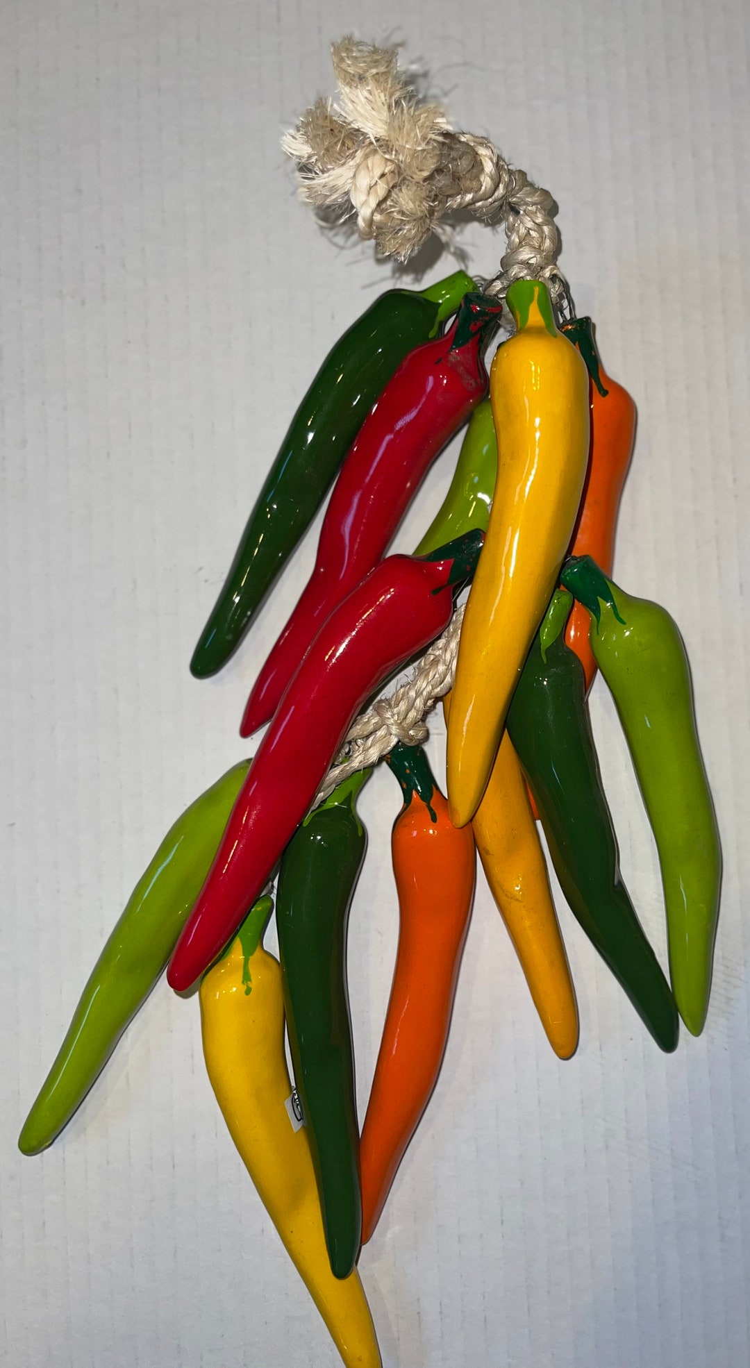 Chilies Ceramic Ristra Large Multipurpose Red, Green and Yellow, Ristra ...