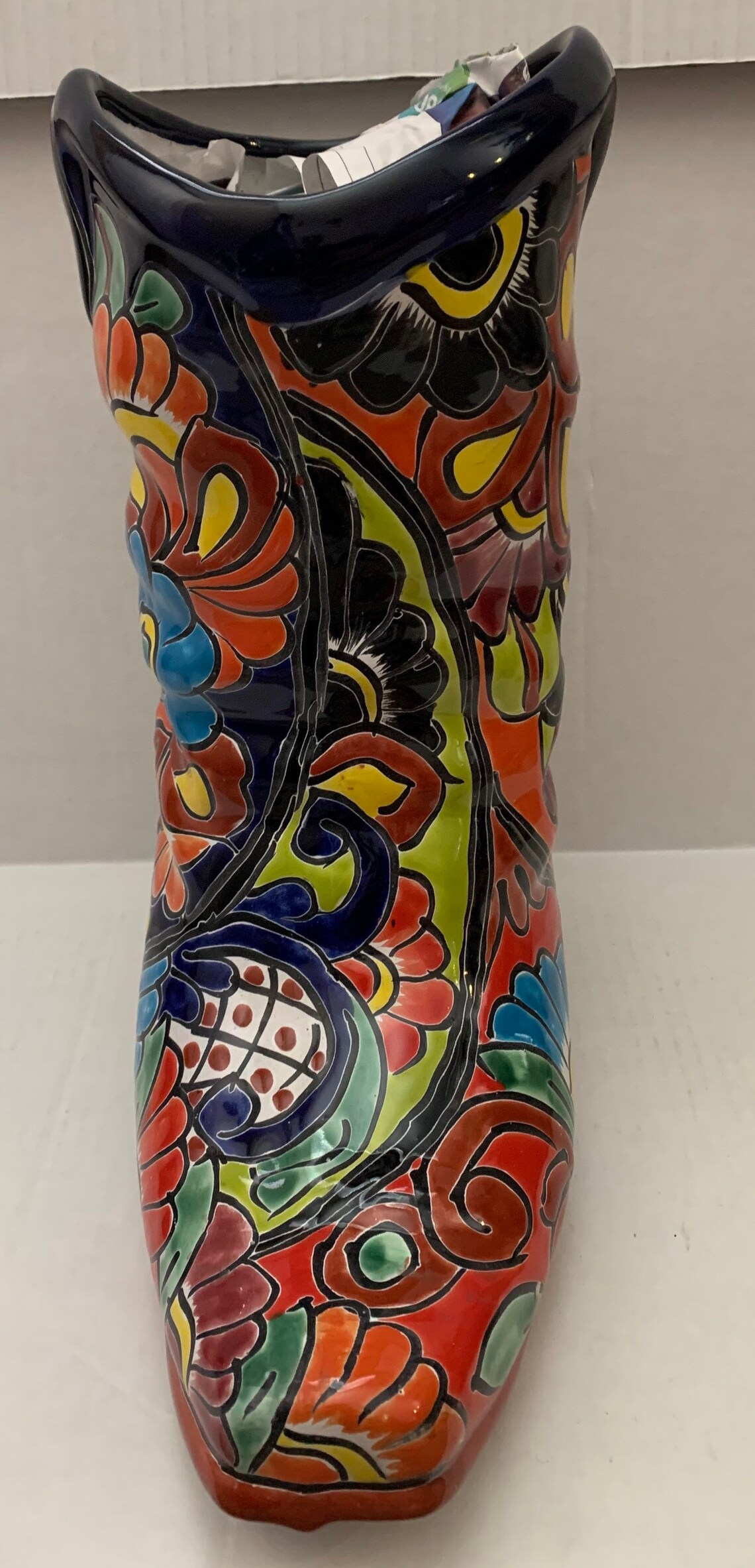 Talavera Cowboy Boot Planter: Hand-painted Mexican Folk Art - Etsy
