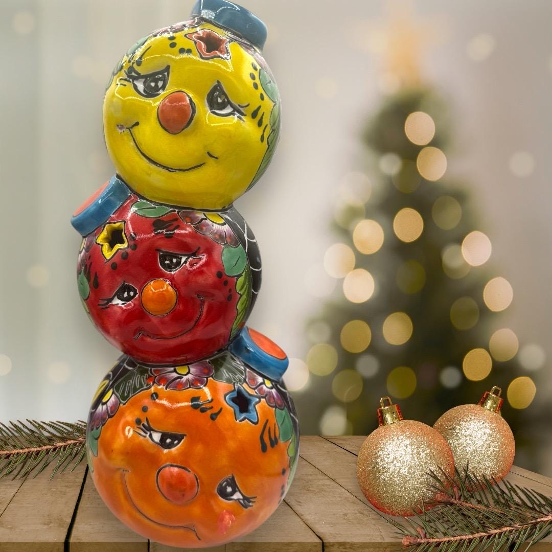 Talavera Santa Face Christmas Ornaments: Hand-painted Ceramic, Set of 3 ...