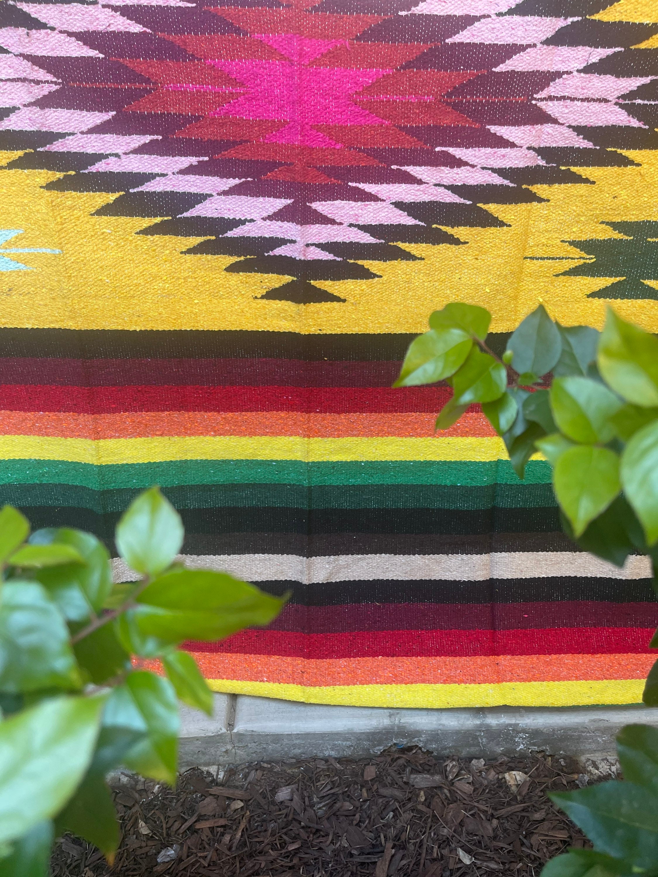 Mexican Blanket and Multicolored Aztec Lines Striped Handmade - Etsy