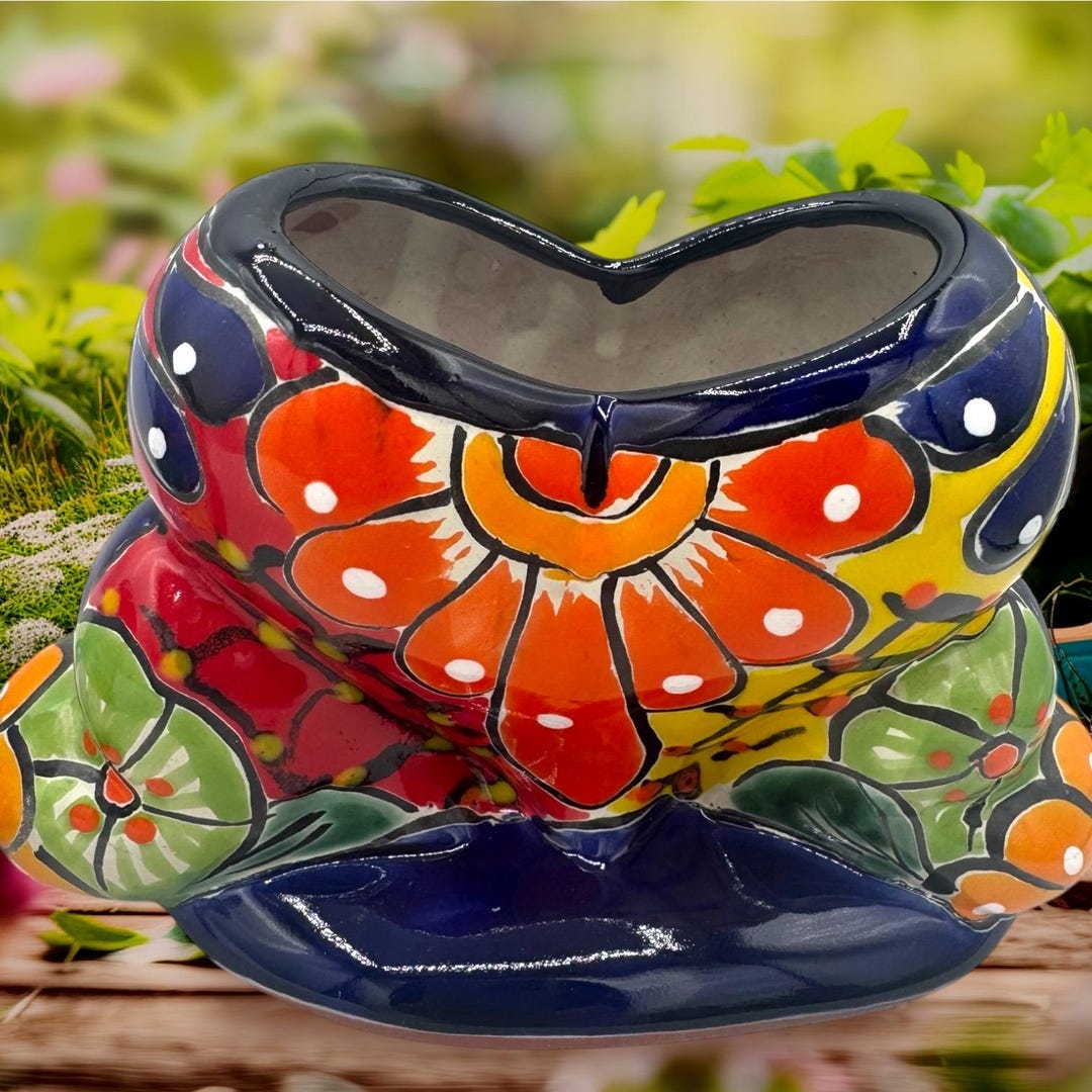 Talavera Heart Vase Beautiful Colors for Outside or Inside. Perfect for ...