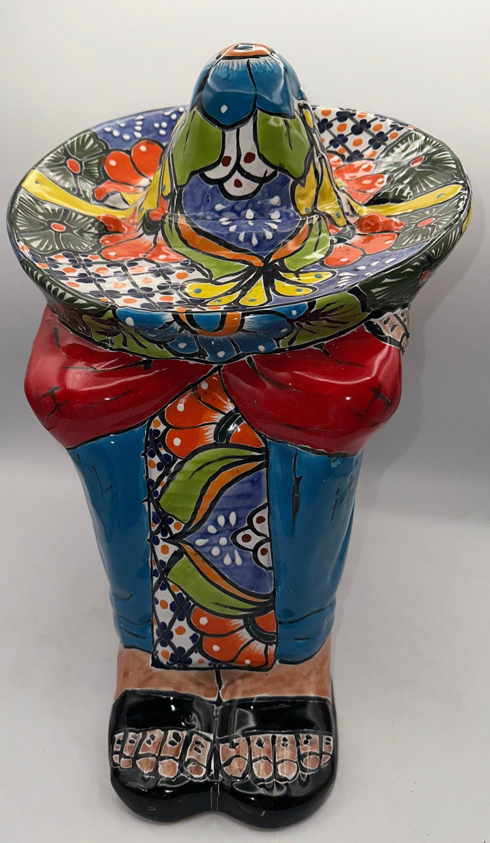 Talavera Sleeping Mexican Man Statue, Colorful Panchito Decor - Etsy