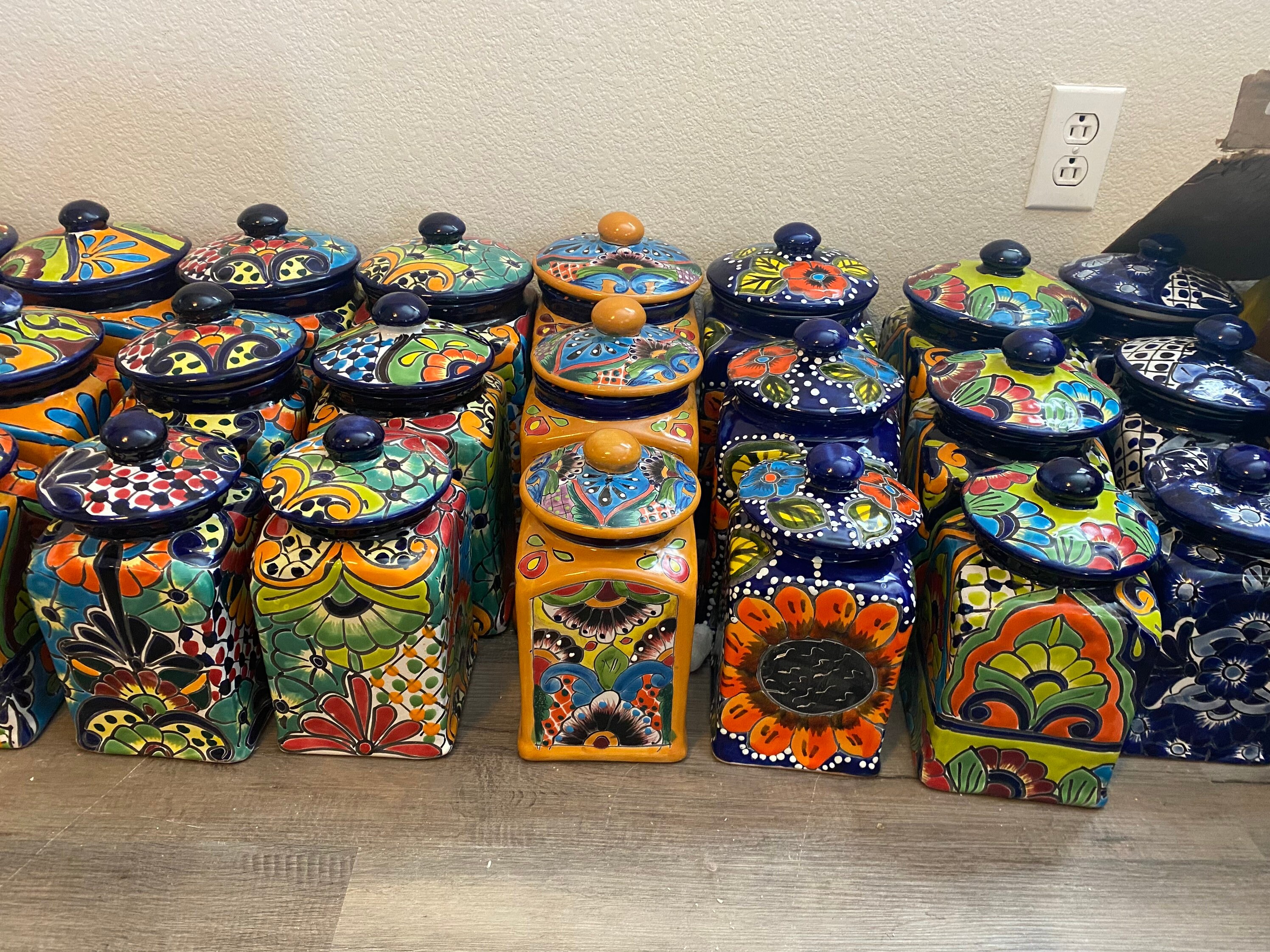 Talavera Canister Set: 3-piece Handcrafted Mexican Folk Art - Etsy