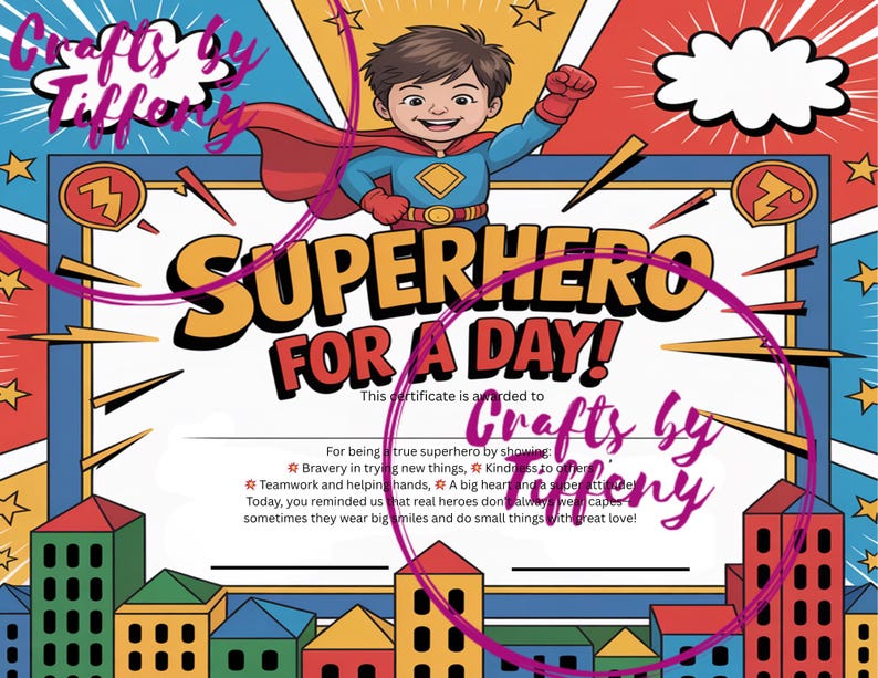 Super Hero of the Day Certificates - Etsy