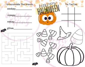 Halloween Activity Sheet - Etsy