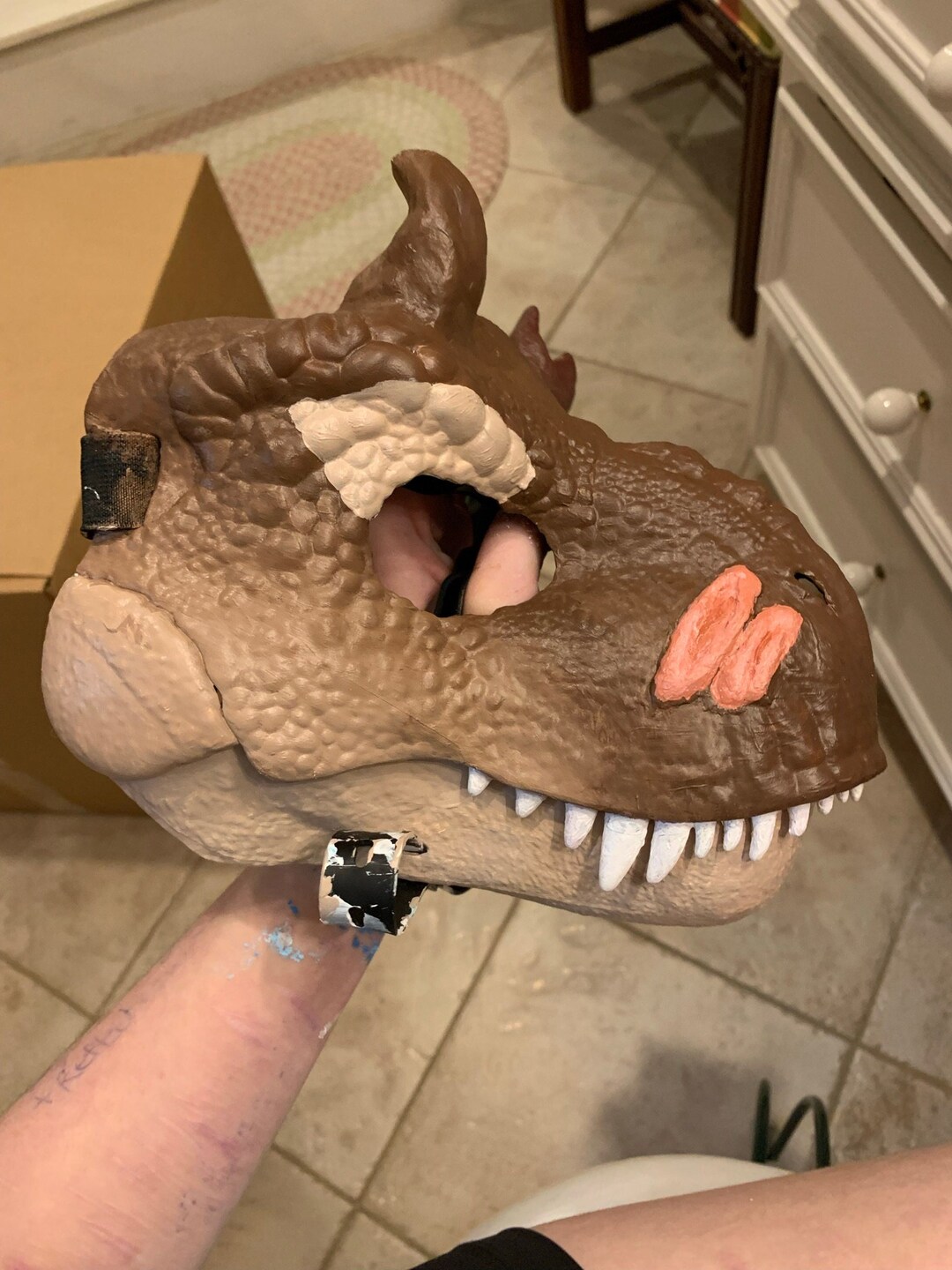 Custom Painted Dino Masks read Description - Etsy