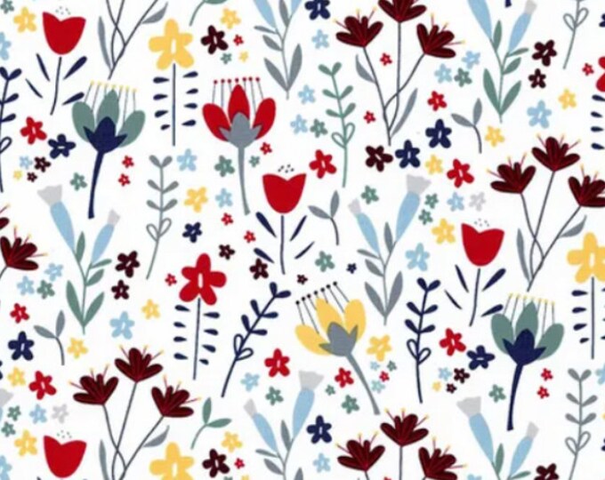 Little Red Light Cream Floral by Clothworks SKU# Y2941-2 - Etsy