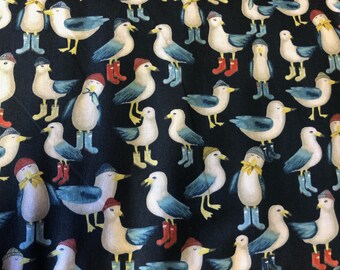 Seagull Fabric Beach Birds by Sweetmelodydesigns Mint - Etsy