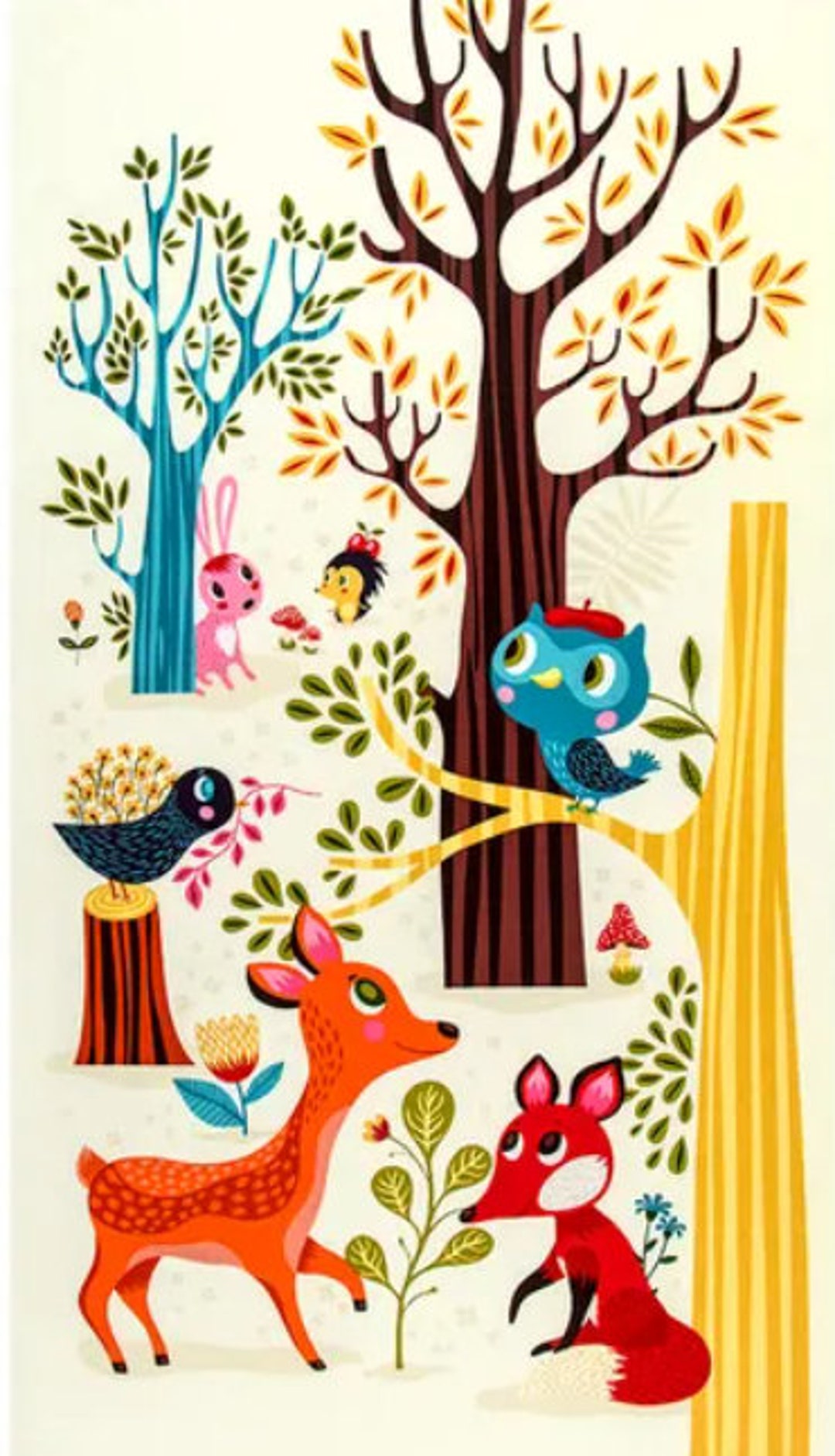 Forest Babes Multi Forest Quilt Panel by Clothworks - Etsy