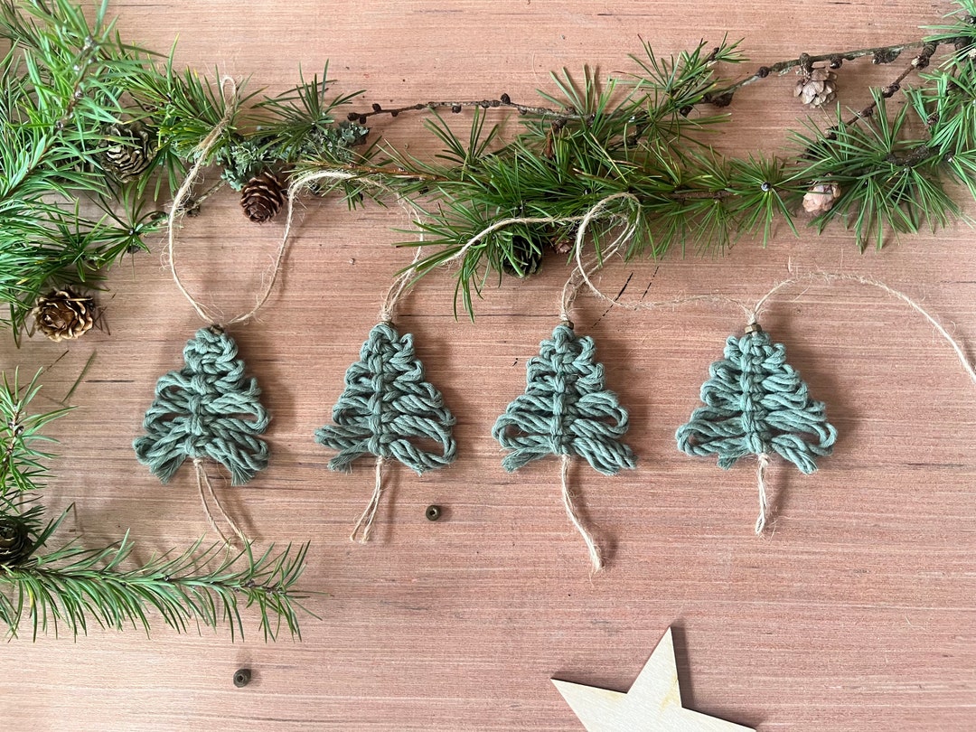 Macrame Christmas Tree Garland, Holiday Ornament, Festive Ornaments ...