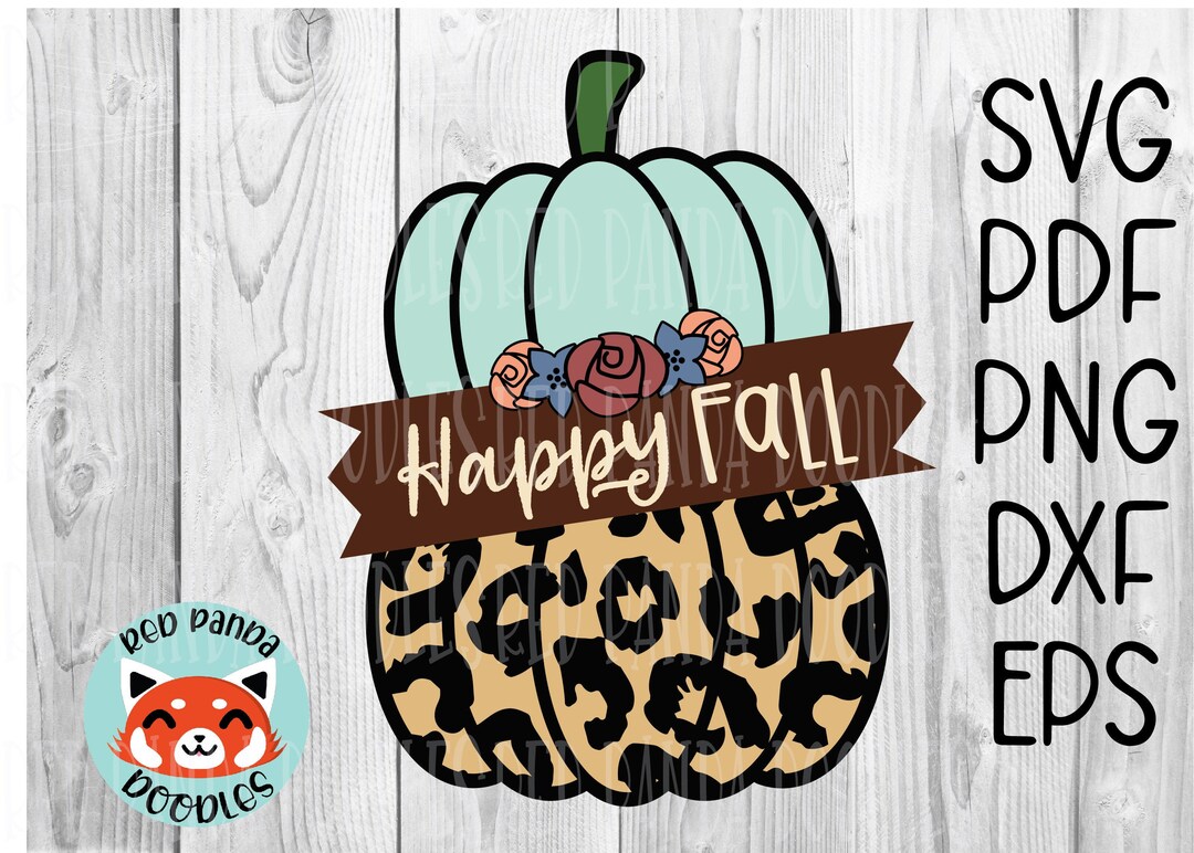 Happy Fall Solid Color and Leopard Print Pumpkins Stacked for Shirts ...