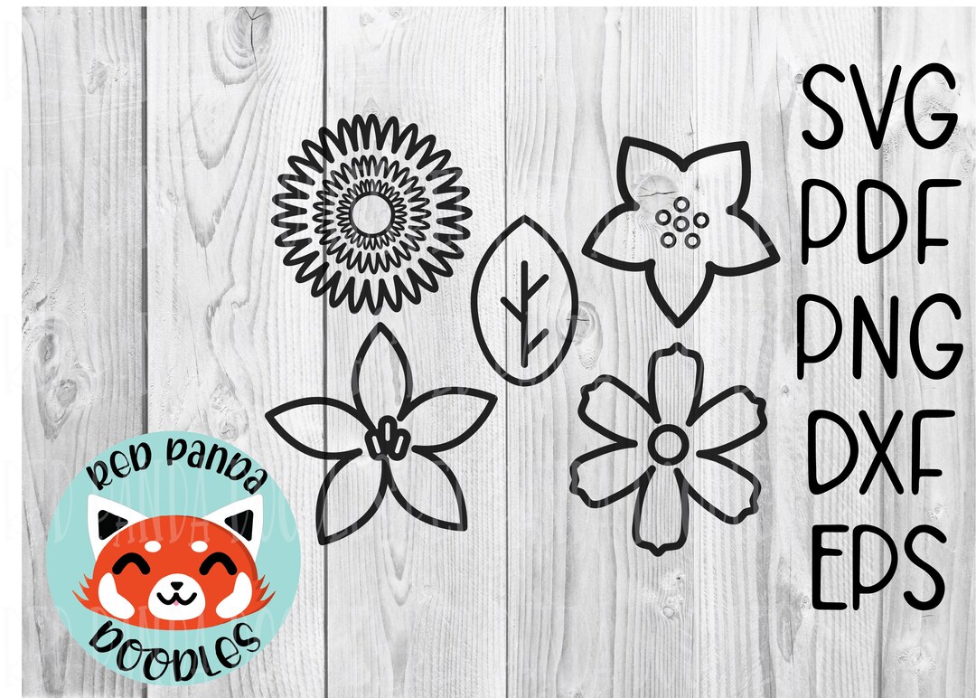 Flowers Line Art Bundle Digital Design SVG PNG Laser Cut - Etsy