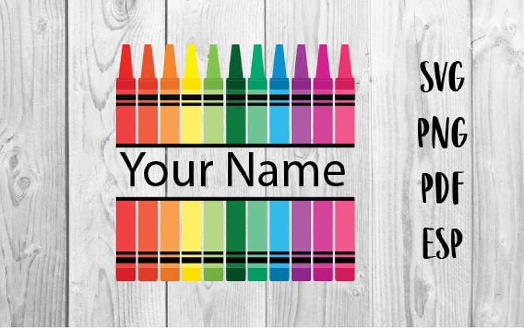 Crayon Split for Name SVG Digital Design PNG - Etsy