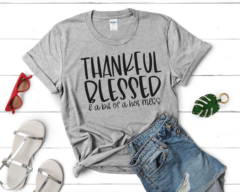 Thankful Blessed and a Bit of a Hot Mess Fall Faith Quote SVG - Etsy