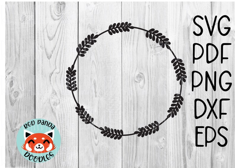 Circle Leaf Frame for Monograms and Names Printable and Cut | Etsy