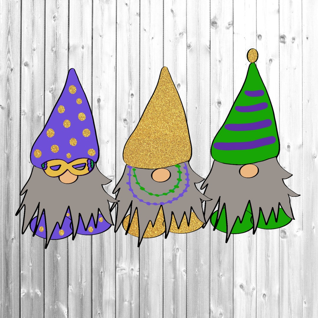 Mardi Gras Gnomes Printable Image Sublimation Digital PNG - Etsy