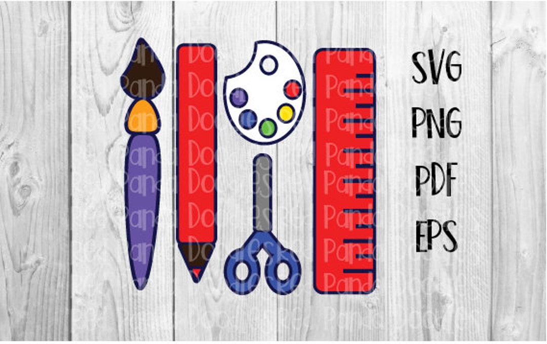 Art Supplies Digital Design SVG Bundle PNG Printable Image - Etsy