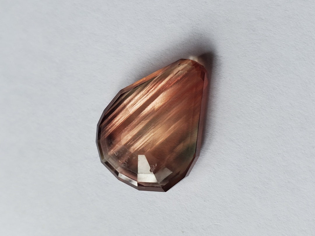 14.75ct Natural Mystic Oregon Sunstone Gemstone.pink Shiller Bars in a ...
