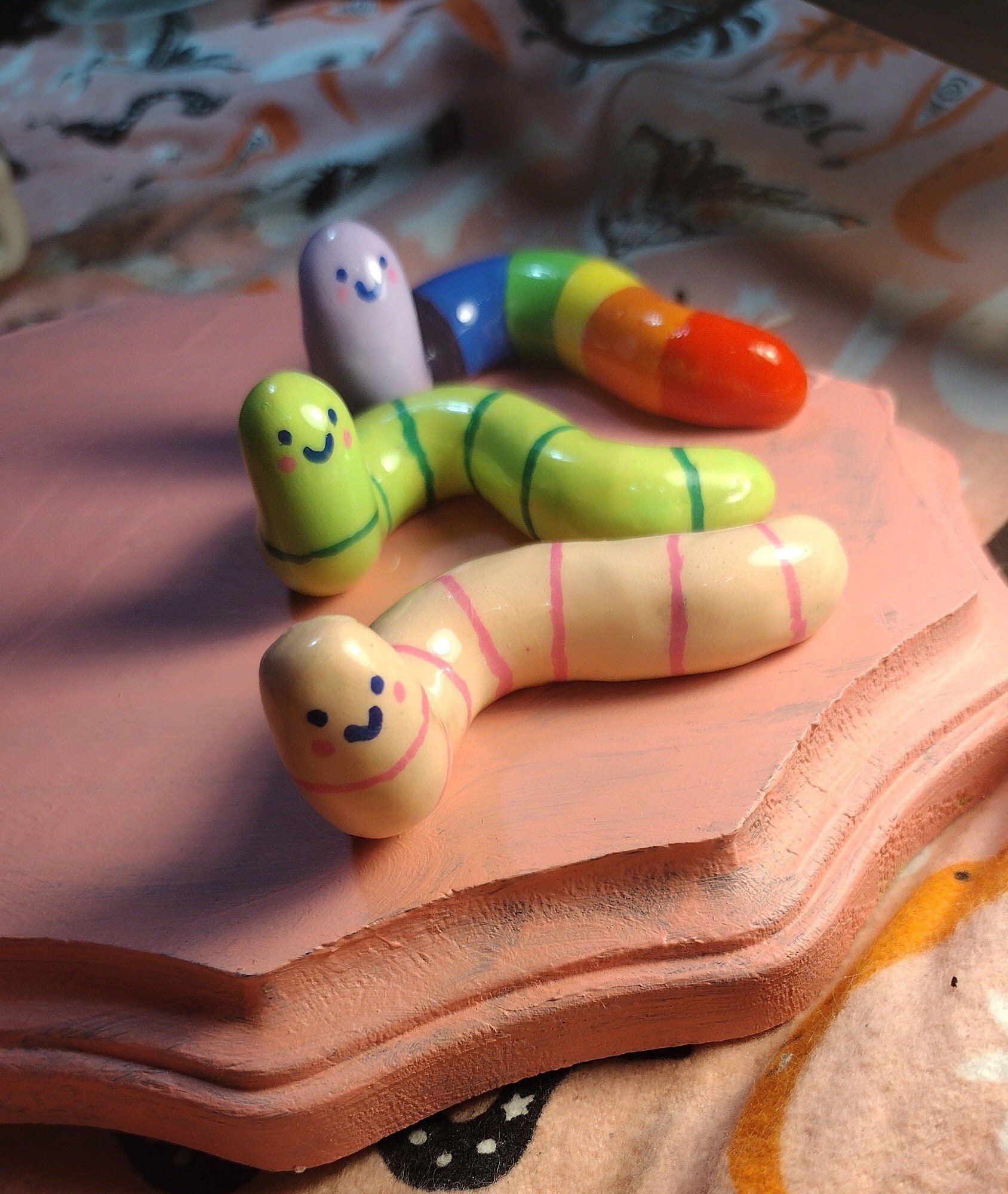 Worm Clay Figure - Etsy