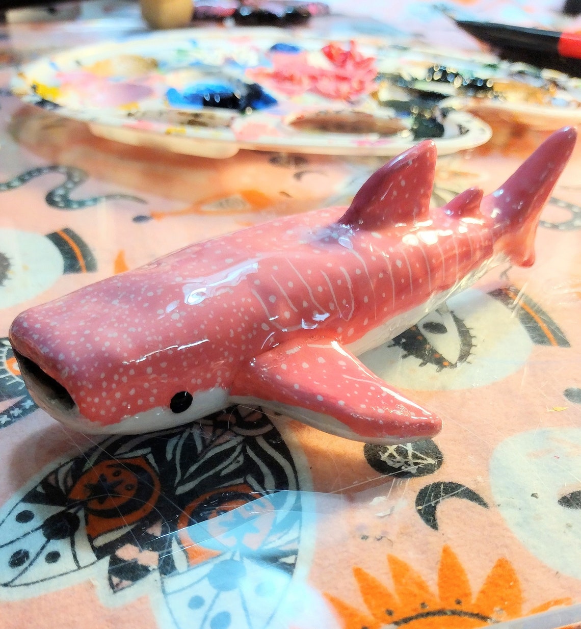 Pink Whale Shark Clay Figure - Etsy