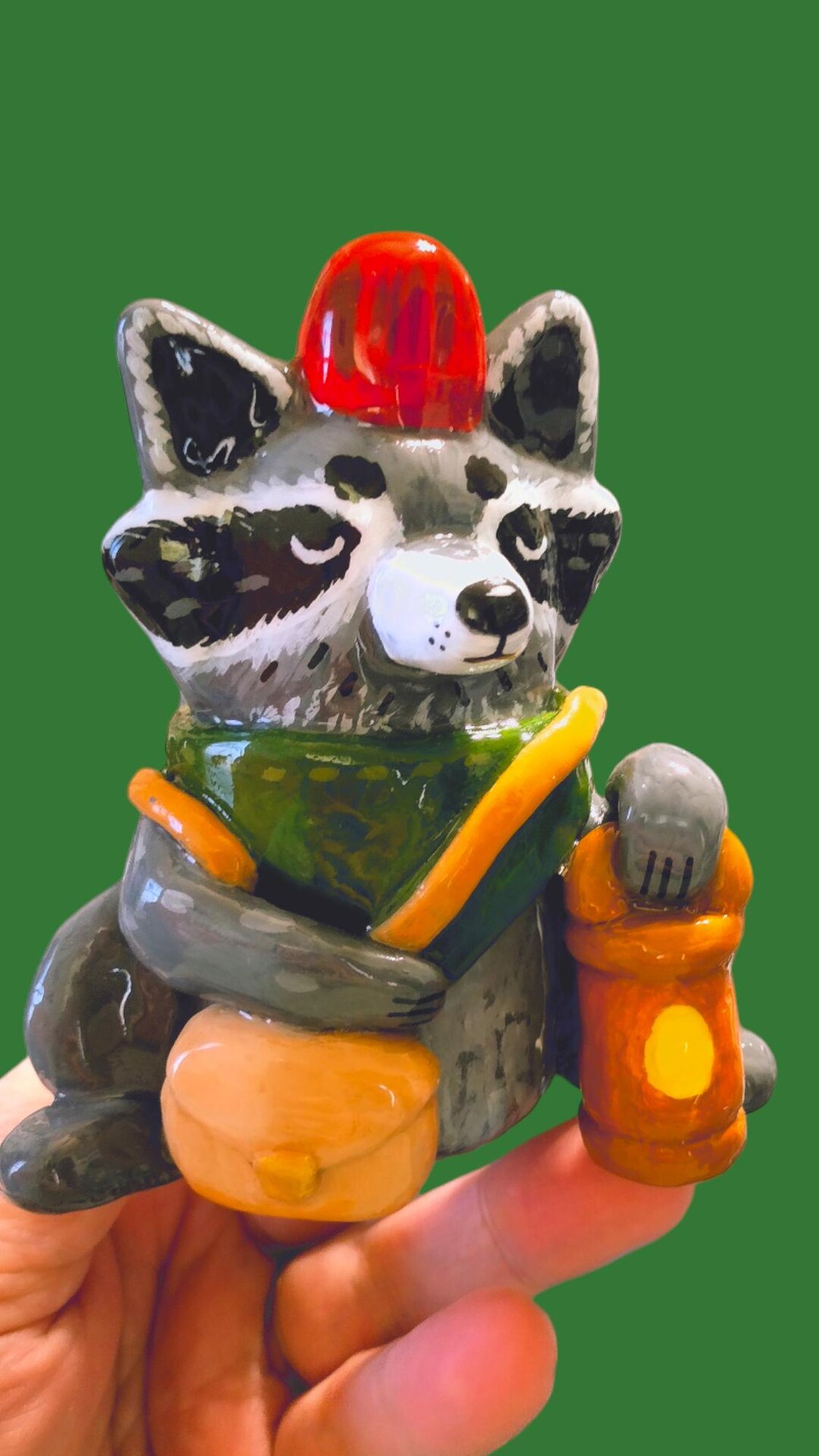 Raccoon Adventurer Clay Figure - Etsy