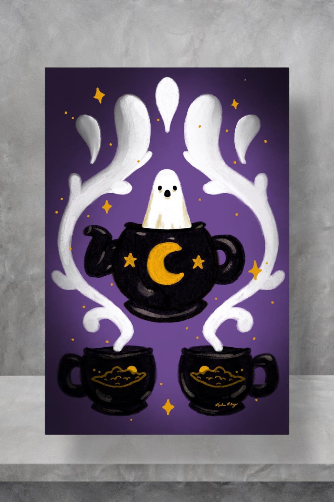 Teapot Ghost Art Print - Etsy